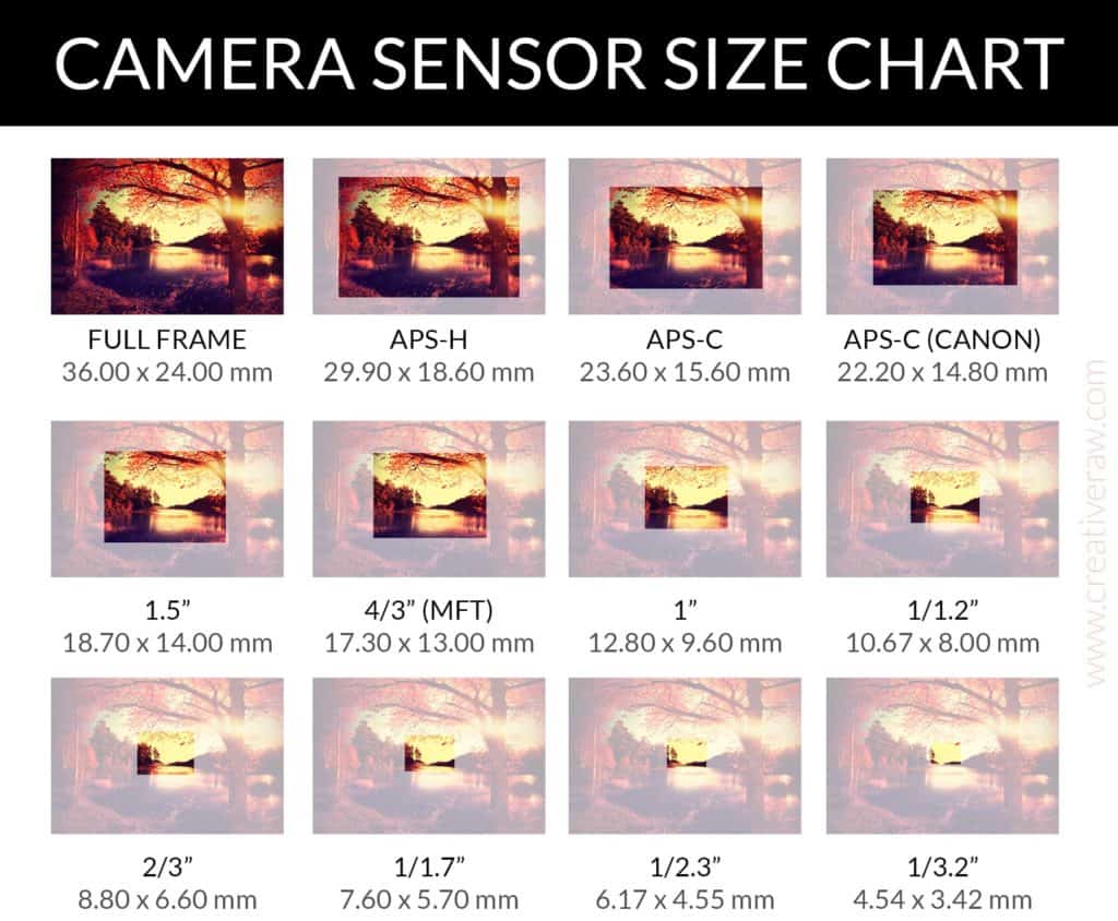 Camera Sensor Size Explained Sensor Chart 2021 